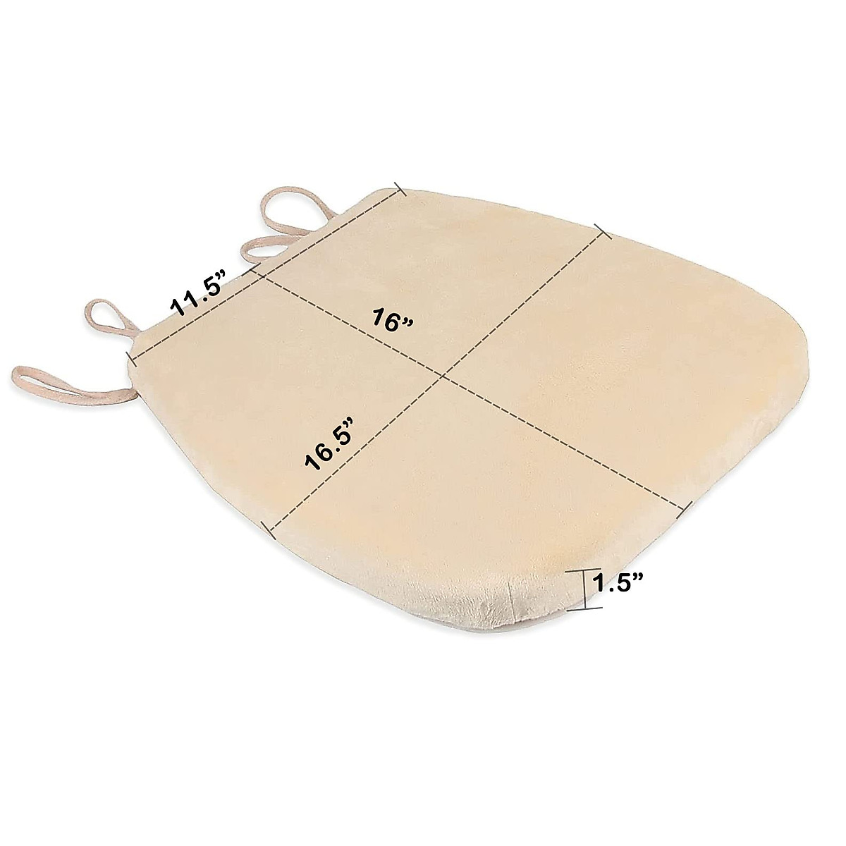 Sigmat Dining Chair Cushion 16.5"x16"x1.5" Memory Foam Washable Kitchen Chair Seat Cushion Pads Beige