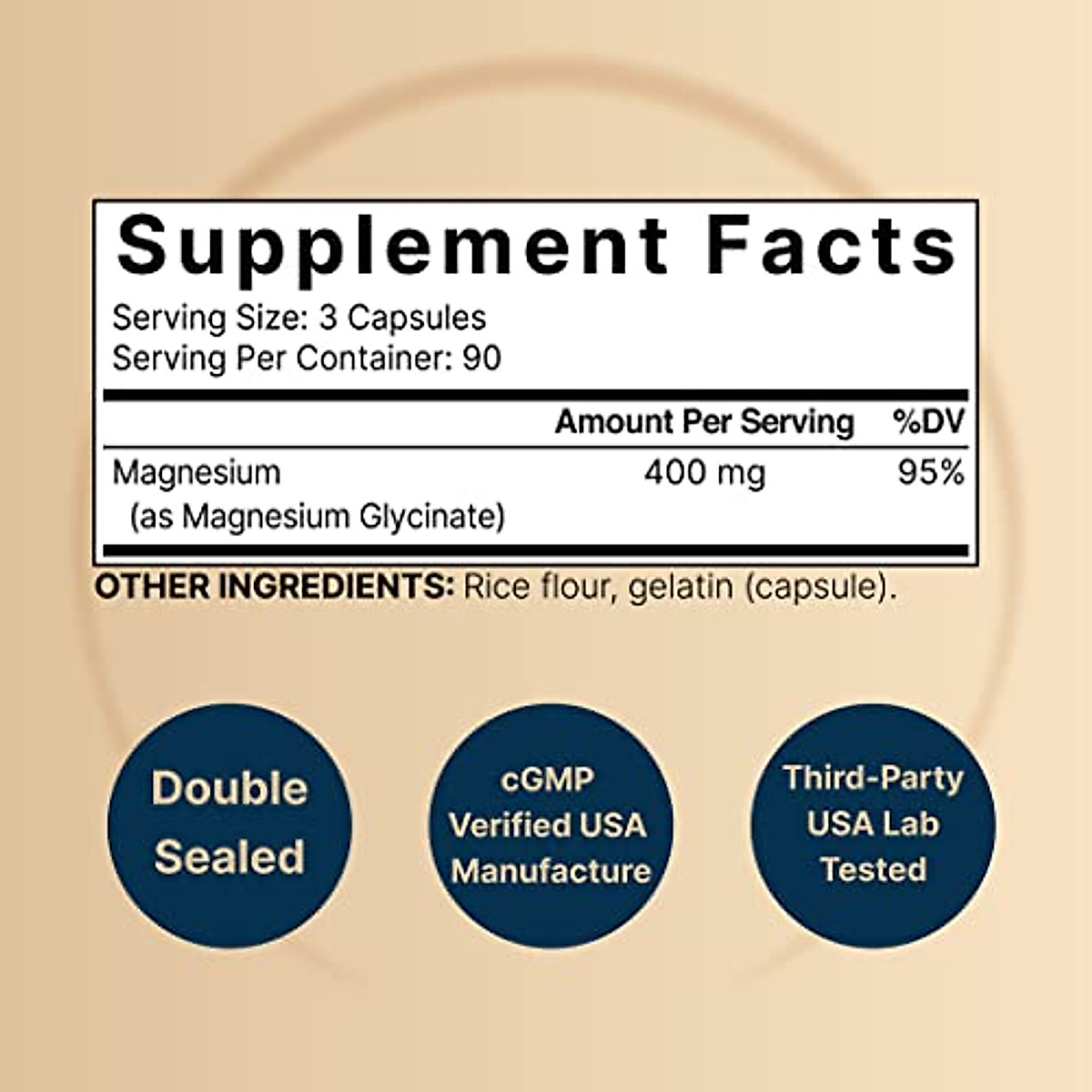 NatureBell Magnesium Glycinate 400mg (Elemental), 270 Capsules – 100% Chelated for Max Absorption | Non-GMO & No Gluten, Bioavailable Mineral Supplement for Muscle, Joint, Enzyme, & Heart Health