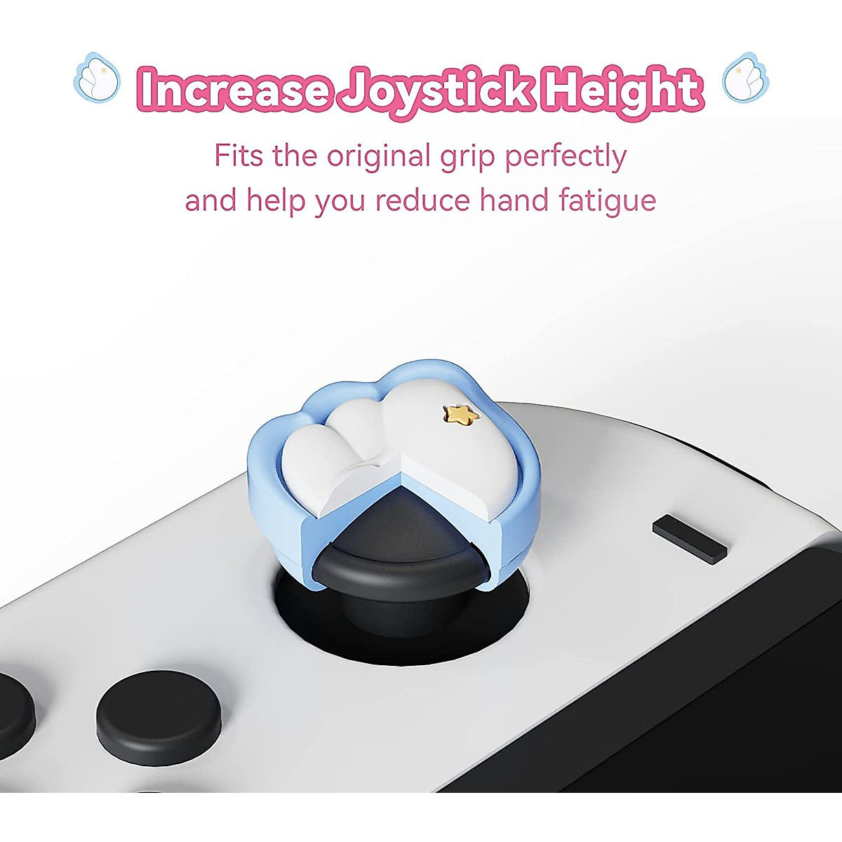 GeekShare Cute Silicone Joycon Thumb Grip Caps, Joystick Cover Compatible with Nintendo Switch/OLED/Switch Lite,4PCS - Little Wings