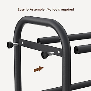 Nroech Shoe Rack, 3-Tier Expandable Shoe Rack Metal Free Standing Shoe Shelf Organizer Storage, Adjustable Shoe Racks for Closet Entryway(Black)