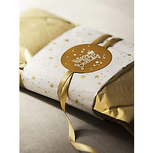 RUSPEPA Gift Wrapping Tissue Paper - Metallic Gold Tissue Paper for DIY Crafts,Pack Bags - 19.5 x 27.5 inches -25 Sheets