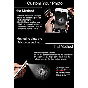 Custom Couple Photo Projection Necklace 925 Sterling Silver I Love You Necklace 100 Languages 2 Pcs Heart Personlized Picture Pendant Necklace Memorial Romantic Gifts for Girlfriend Women Him and Her