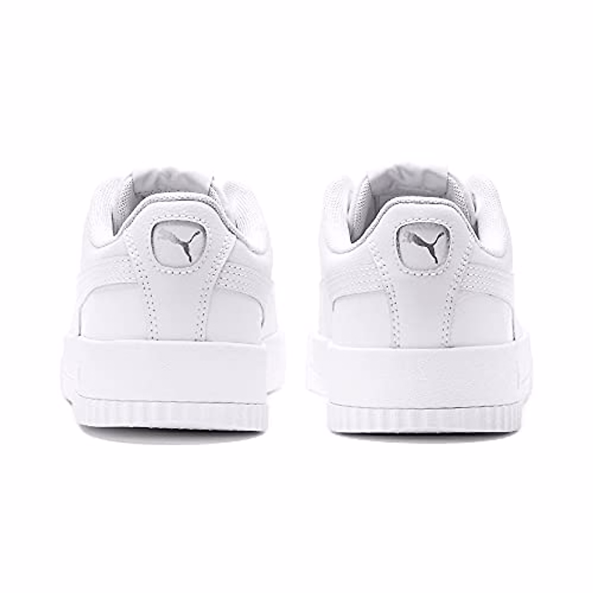 PUMA Women's Carina Sneaker, Puma White-puma White-puma Silver, 8.5 US