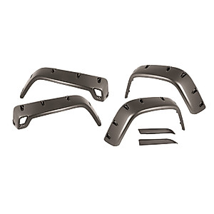 Rugged Ridge 11630.10 Black ABS Plastic Stainless Hardware All-Terrain Fender Flare Kit - 6 Pieces