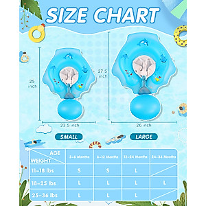 Baby Pool Float with Canopy, Baby Swimming Float Add Tail No Flip, Infant Pool Float, Inflatable Toddler Pool Float with Toys for Age of 3-36 Month (Large)