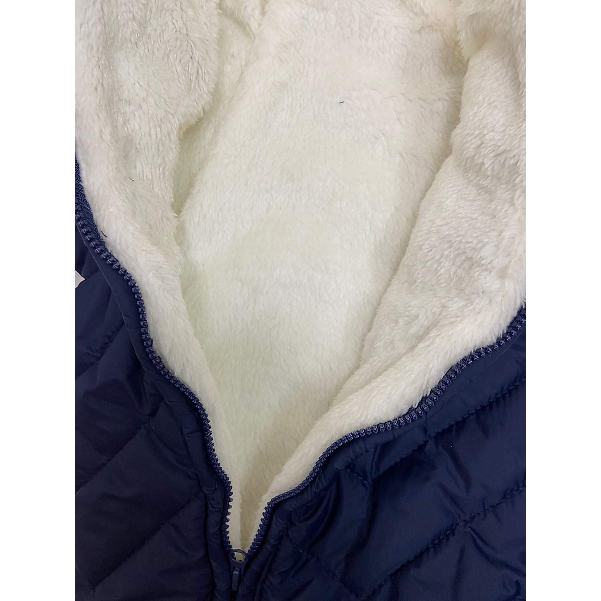 DINGDONG'S CLOSET Baby Boy Girl Winter Hooded Puffer Jacket Snowsuit with Gloves(Navy,9-12M)