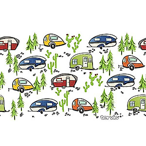 Tervis Retro Camping Triple Walled Insulated Tumbler Travel Cup Keeps Drinks Cold & Hot, 20oz Legacy, Stainless Steel