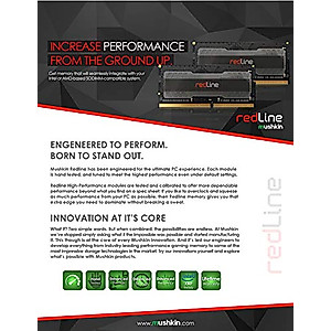Mushkin Redline Notebook – DDR4 Gaming Laptop DRAM – 32GB (2x16GB) SODIMM Memory Kit – 3200MHz (PC4-25600) CL-16 – 260-pin 1.35V RAM – Dual-Channel – Low-Voltage – (MRA4S320GJJM16GX2)