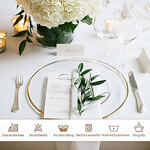 Tablecloth,Polyester Table Cloth, Wrinkle Resistant Washable Polyester Table Cover for Wedding Dining Table Buffet Parties and Camping. (White, 60×102 Inch 6pack)