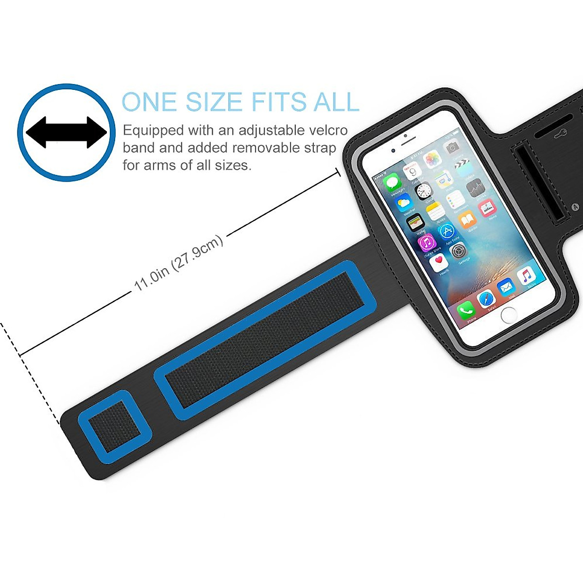 MMOBIEL Arm Phone Holder for Running Compatible with iPhone 15/14/13 Mini/12 Mini/SE 2020/8 / 7/6 and Other Models up to 6.3 inch - Stretchable Running Phone Holder Armband