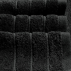 Tens Towels 8 Piece Towels Set, 2 Extra Large Bath Towels, 2 Hand Towels, 4 Washcloths, 100% Cotton, Lighter Weight, Quicker to Dry, Super Absorbent, Perfect Bathroom Towels Set (Black)