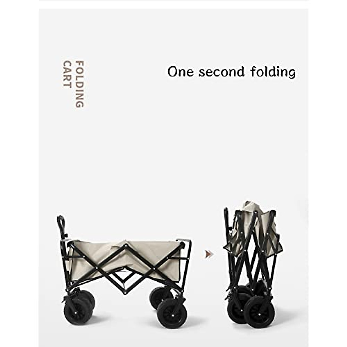 Wagon Stroller,150L Collapsible Wagons Carts with Big Wheels Heavy Duty Foldable Beach Wagon for Sand, Super Large Capacity Utility Wagon for Garden O