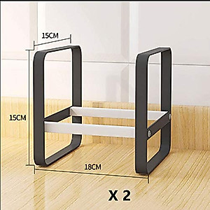 Kitchen Cabinet Storage Shelves Plates Dishes Chopping Board Storage Rack Bowl Cup Holder Multifunction Kitchen Closet Organizer (2 PCS L)