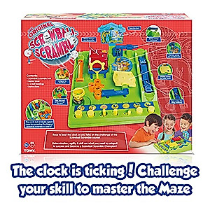 TOMY Games Screwball Scramble Marble Run Game for Kids - Timed Marble Maze Kids Games - Cooperative Board Games for Family Game Night - 1-4 Players - Ages 5 Years and Up