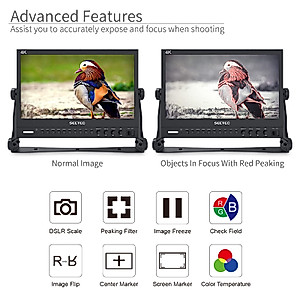 SEETEC P133-9HSD 13.3 Inch Pro SDI Broadcast Monitor Professional LCD Director Studio Production Monitoring IPS Screen Full HD 1920×1080 Aluminum Design with 3G-SDI 4K HDMI AV YPbPr