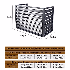 Hid Outdoor Air Conditioning Cover Privacy Fence, Anti-Theft Sturdy Aluminum Heavy Duty Ac Cover with Topper Cover, Freestanding Louvered Space Divider, Patio Furniture Covers Pool Pump Barrier Fenc