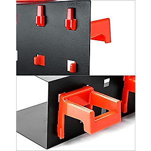 QWORK Spray Bottle Storage Rack, Aerosol Can Rack Organizer Wall Mount, Sprayer Spray/Composite Bottle Holder, Cleaning Detailing Tools Organizer, with 5 Holes and 5 Plastic Hooks