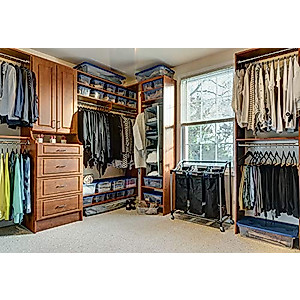 HOMZ Plastic Underbed Storage, with Lid, 28 Quart, Clear, Stackable, 8-Pack, Blue 3228CLBLDC.08