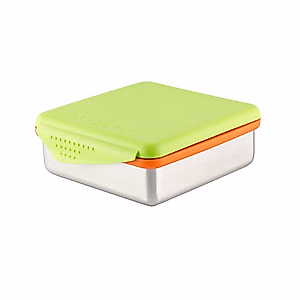 Kid Basix Safe Snacker, Reusable Stainless Steel Lunchbox Container for Kids & Adults, Reusable Food Container, BPA Free, Dishwasher Safe, 23oz Lime