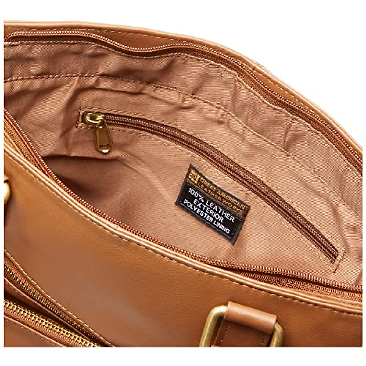 Bueno of California GAL Antique Leather Tote, Cognac