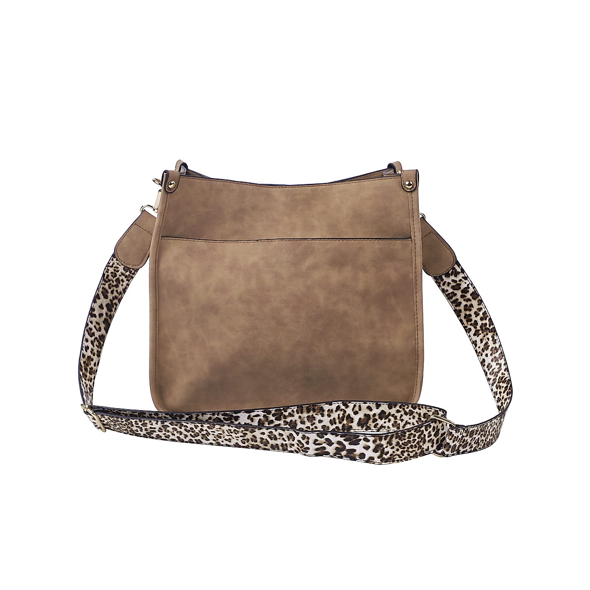 Yikpo Women Leather Crossbody Vagan Shoulder Bag with Adjustable Guitar Strap (Khaki)