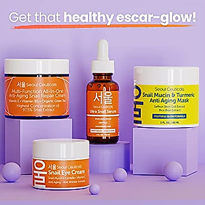 Korean Skin Care Snail Eye Cream - 97.5% Snail Mucin Korean Beauty Skincare Anti Aging Under Eye Cream With Cica Centella Asiatica - Extremely Effective Anti Wrinkle Eye Treatment Cream 0.5oz