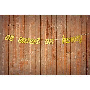 Gold Glitter As Sweet As Honey Banner - Bee Theme Birthday/Baby Shower/Wedding/Bridal Shower Party Decoration Supplies - Baby First Birthday Party Decor Bunting Banner