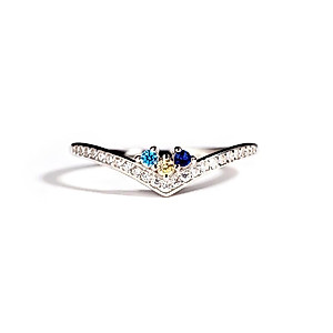SOWORTH Mothers Ring with 1-5 Birthstones, S925 Silver Personalized Birthstone Rings for Women, Promise Ring, Custom Gifts for Mom Grandma (8)