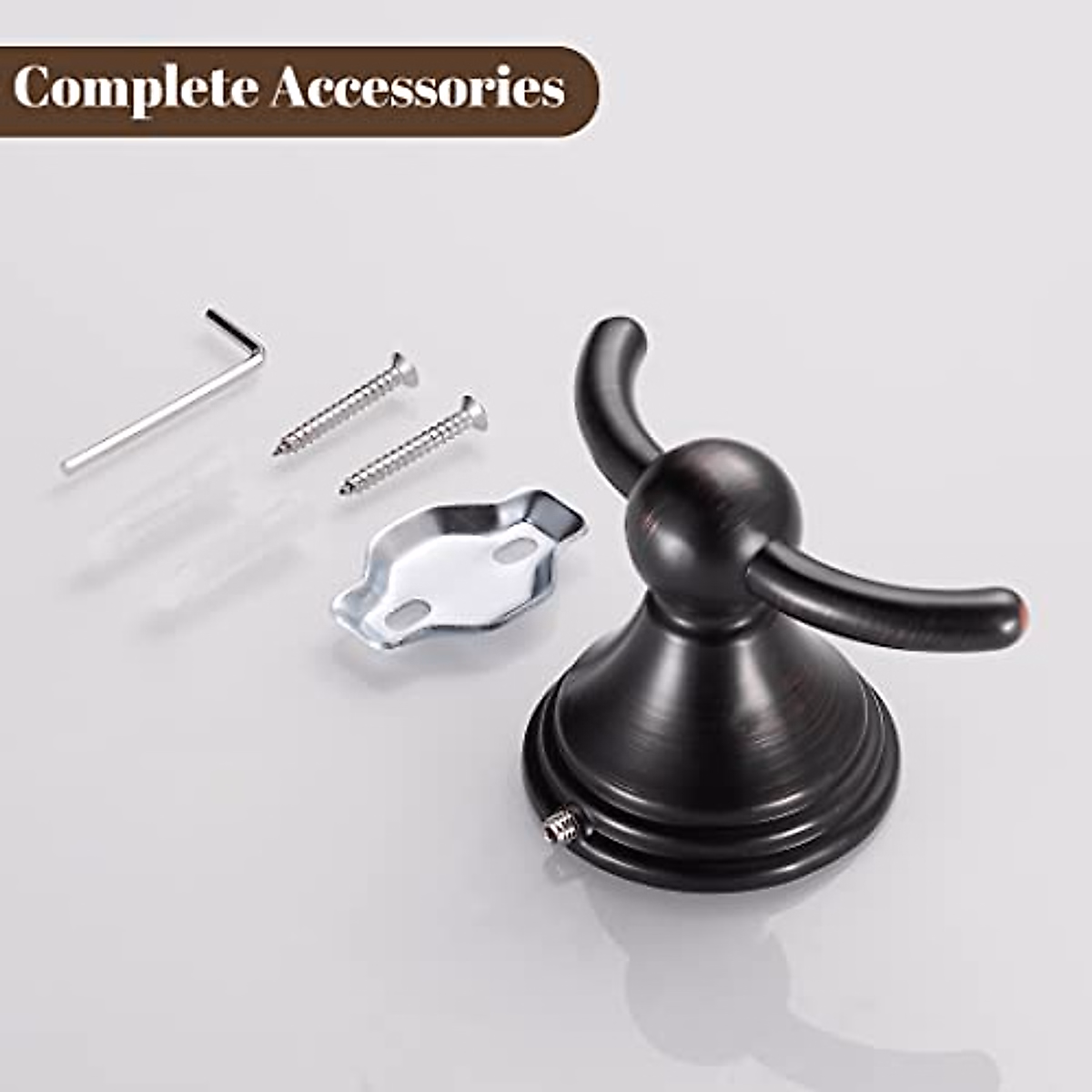 WOLIBEER Bronze Towel Hooks,Bathroom Coat Hook Oil Rubbed Bronze,Farmhouse Robe Wall Hook Double Hanger Wall Mounted 2 Pack Bath Accessories