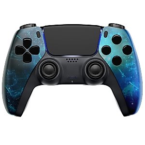 MODDEDZONE Original Custom UN-Modded Wireless Controller for Playstation 5 Controller/Compatible with PS5 Controller (Blue Nebula)