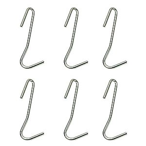 HUJI S Shaped Stainless Steel Heavy Duty Hanging Hooks for Kitchenware Pots Pans Utensils (Set of 6 Hooks)