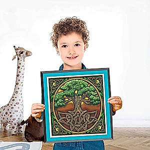 VIGEGU Tree Stamped Cross Stitch Kits, Counted Cross Stitch Kits for Adults Beginners,Embroidery Kits,Full Range of Cross-Stitch Stamped Kits Needlecrafts for Home Wall Decor 11.7X11.7 inch