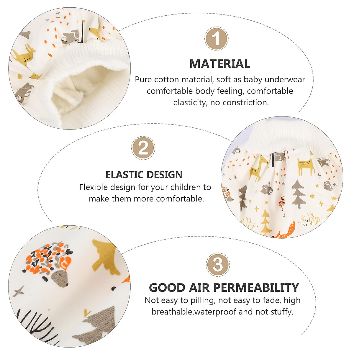 Diaper Skirt Diaper Skirt for Bed Wetting Training Pants Cloth Diaper Skirts Cotton Diaper Shorts for Baby Boy Girl Night Time Potty Training 3pcs Potty Training Pants