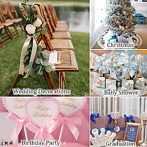 Blue Satin Ribbon 3/8 inches x 25 Yards, Royal Blue Fabric Ribbons for Christmas Gift Wrapping, Christmas Garland, Christmas Tree Ornaments, Bows Making, DIY Crafts, Sewing Projects and Wedding Party