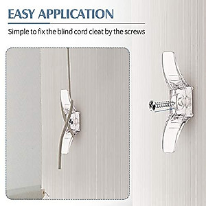 Jetec Blind Cord Cleats Safety Rope Cleats Plastic Transparent Window Cord Cleats Blind Cord Winders with Screws for Home Office Window Blinds Curtains Sun Shades Ropes (12 groups)