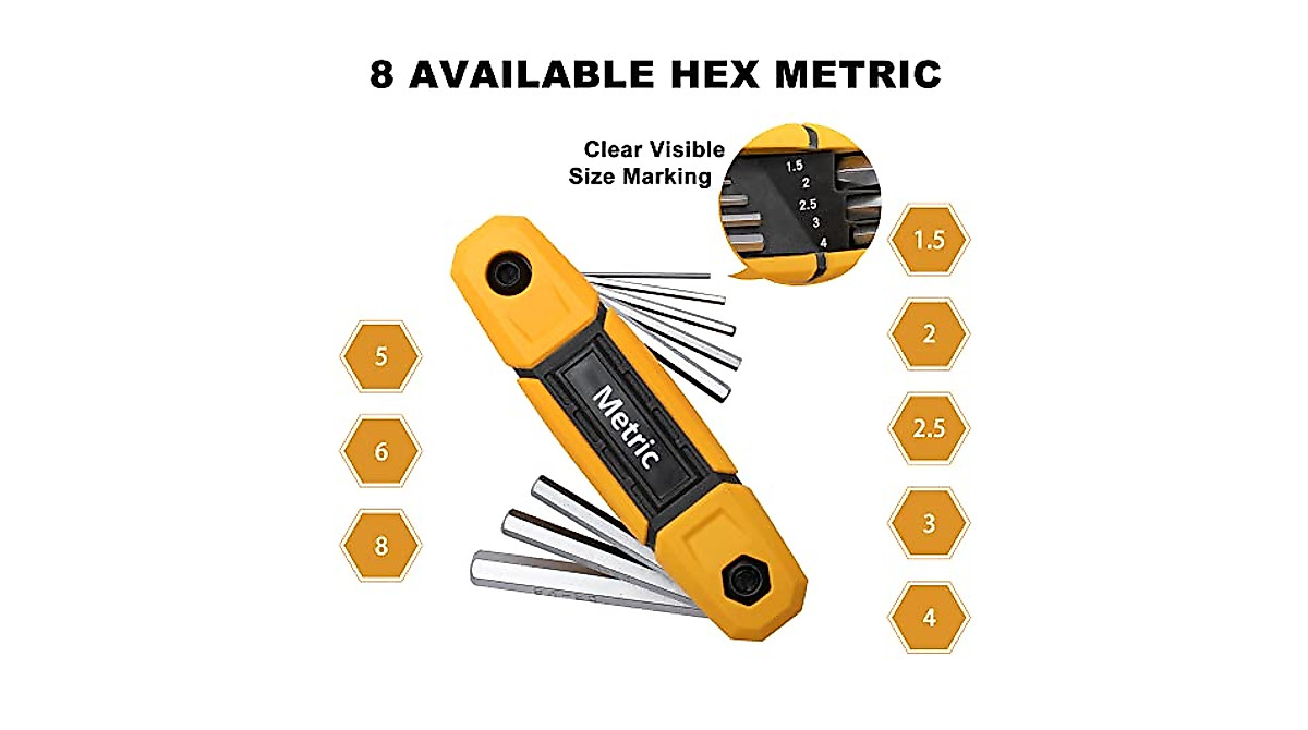 MULWARK Folding Allen Wrench Set - 17pcs Metric & SAE