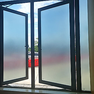 VSUDO 2 Rolls 35.4" by 78.7" Static Cling Window Film for Privacy, Frosted Glass Pattern Window Tint Sticker for Home or Office (38.75 Sq. Ft Total)