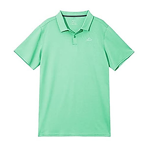 Willit Boys' Golf Polo Shirts Short Sleeve Youth Athletic Shirts Kids Quick Dry Active Shirts UPF 50+ Light Green L