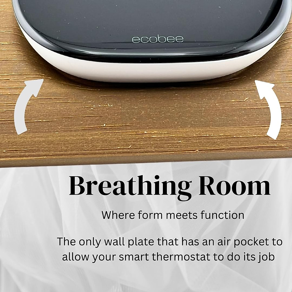 Chestnut Wood Square Wall Plate for Ecobee Smart Thermostat Enhanced and Premium Cover Trim Backplate