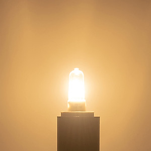 YBEK JDE11 75W 120V Halogen Bulb T4 Mini Candelabra Base Warm White 2800K Dimmable JD E11 Bulbs(Pack of 5)