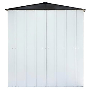 Arrow Shed Designed 6' x 3' x 6' Compact Outdoor Metal Backyard, Patio, and Garden Shed Kit, Flute Gray and Anthracite
