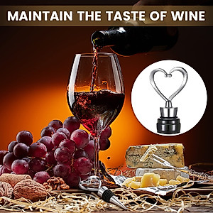 30 Pcs Heart Shape Wine Stoppers Love Wine Bottle Stopper silver Champagne Beer Bottle Stopper 50 Pcs White Kraft Labels 30 Pcs Sheer Bags with String for Wedding Gift Valentine's Day Decorations