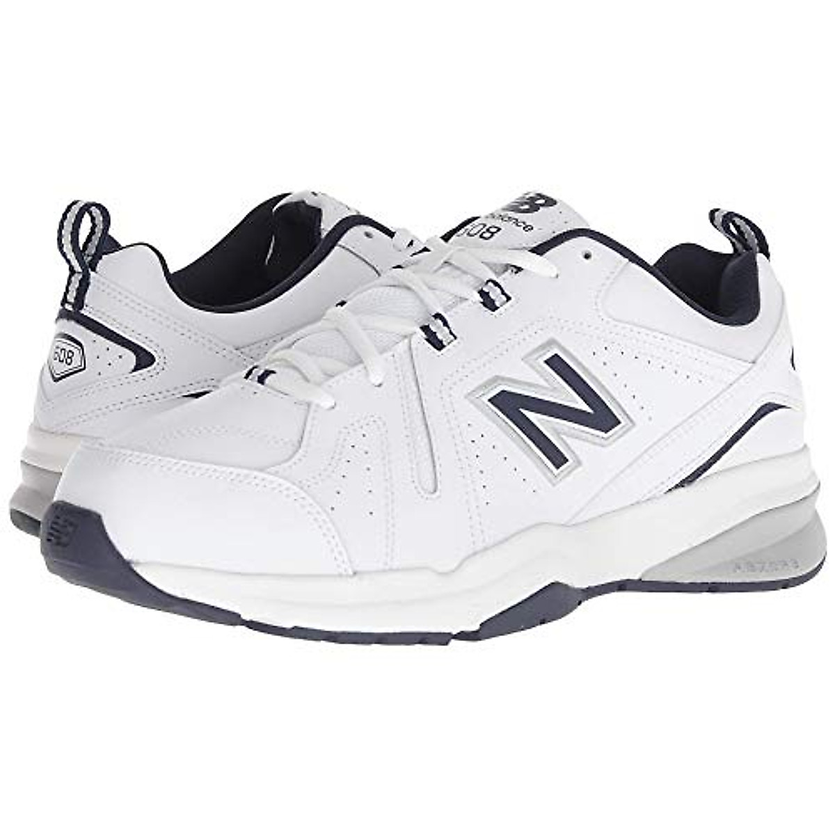 New Balance Men's 608 V5 Casual Comfort Cross Trainer, White/Navy, 12
