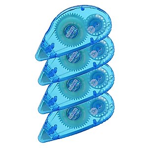 Glue Runner Permanent, Double Sided Adhesive Scrapbook Runner Tape Roller, 0.3-inch by 360-Inch, Permanent Adhesive Dots Roller Applicator, 4 Pack - Blue