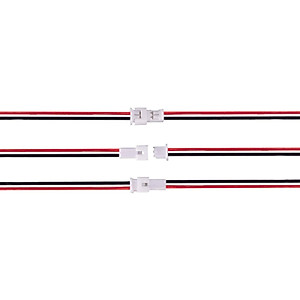Letool 30 Pairs JST 1.25mm 2 Pin Micro Male Female Connector Plug with Red Black Wire Cable 80mm