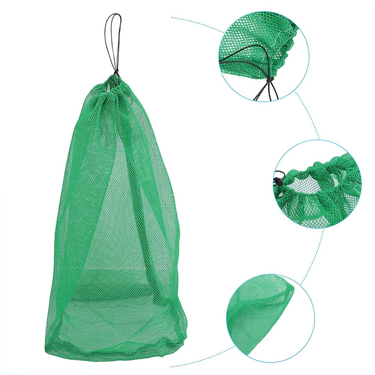 BESPORTBLE 4Pcs Portable Nylon Fishing Net Diving Fish Net Bag Drawstring Fish Catching Net