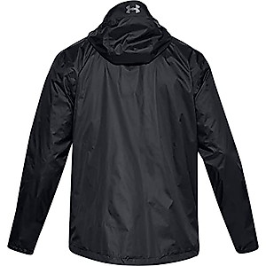Under Armour mens Forefront Rain Jacket , Black (001)/Steel , Large