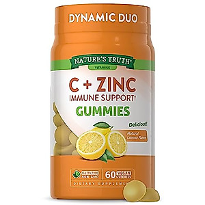 Vitamin C Gummies with Zinc for Adults | 60 Count | Immune Support Supplement | Vegan, Non GMO & Gluten Free | by Natures Truth