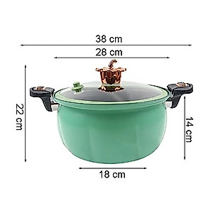 Multifunctional Plumpy Non-stick Micro Pressure Pot, 8L Pumpkin Non-stick Saucepan Coated with Healthy Medical Stone, Steam Boil Bleach Fry Integrated Miniature Pressure Cooker for Cooking (Orange)