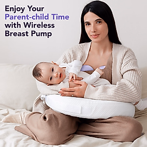 Dkmord Hands Free Breast Pump Wearable Pumps for Breastfeeding with 3 Modes, 9 Levels, Double Electric Breast Pump Portable Coreless Milk Extractor with LED Display (17/21/25MM)